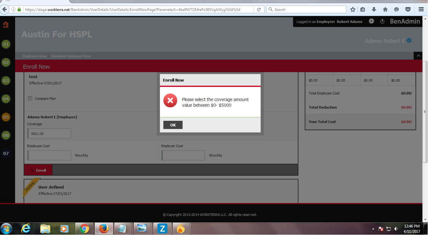 Wt 5399 Need Validation Message In Case Coverage Is Not Entered Workterra Jira